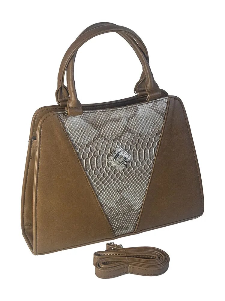 Сумка женская №546 коричневая крокодил, экокожа, Арлион Россия (уценка)