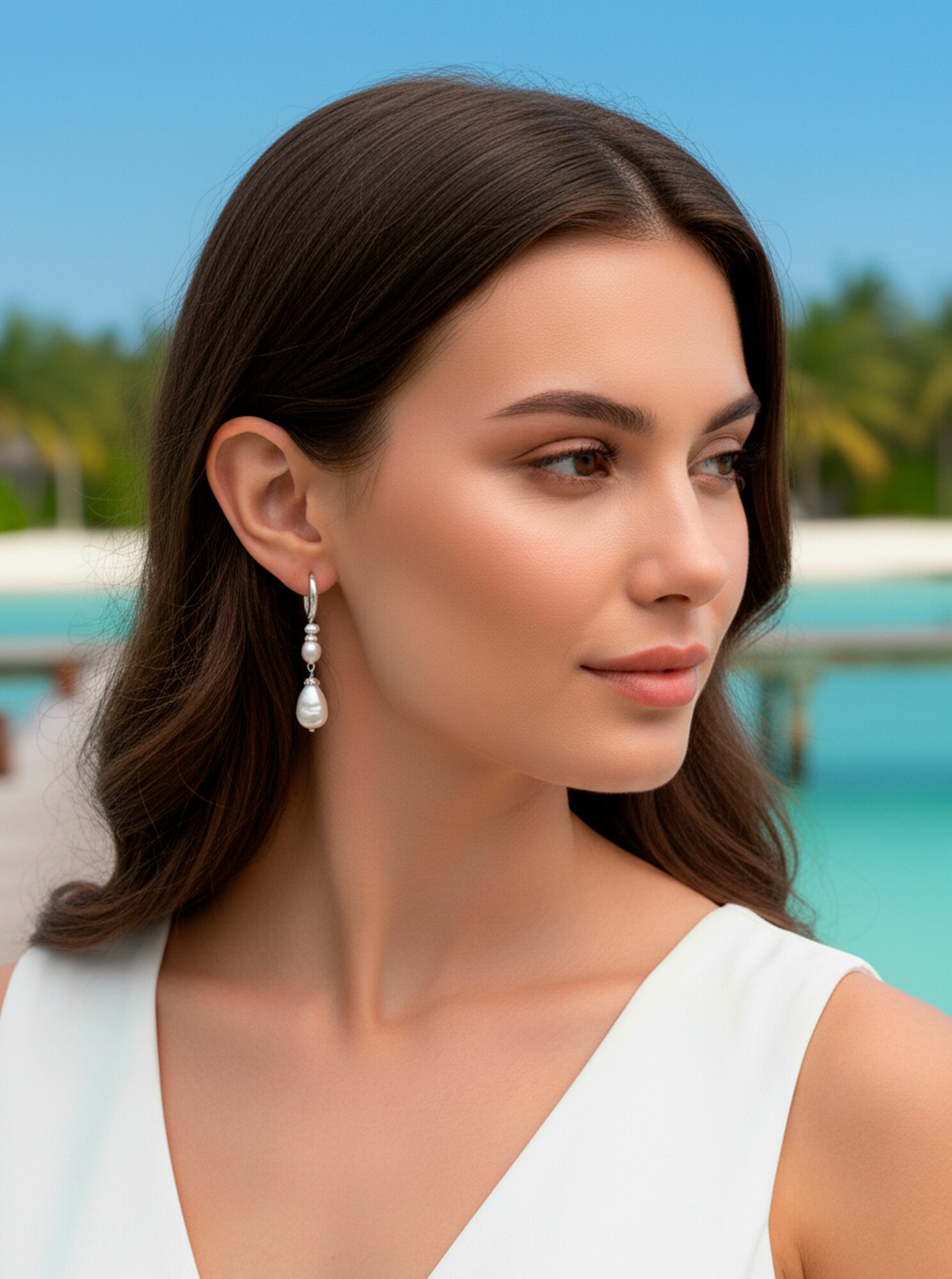 Серьги, жемчуг культивированный