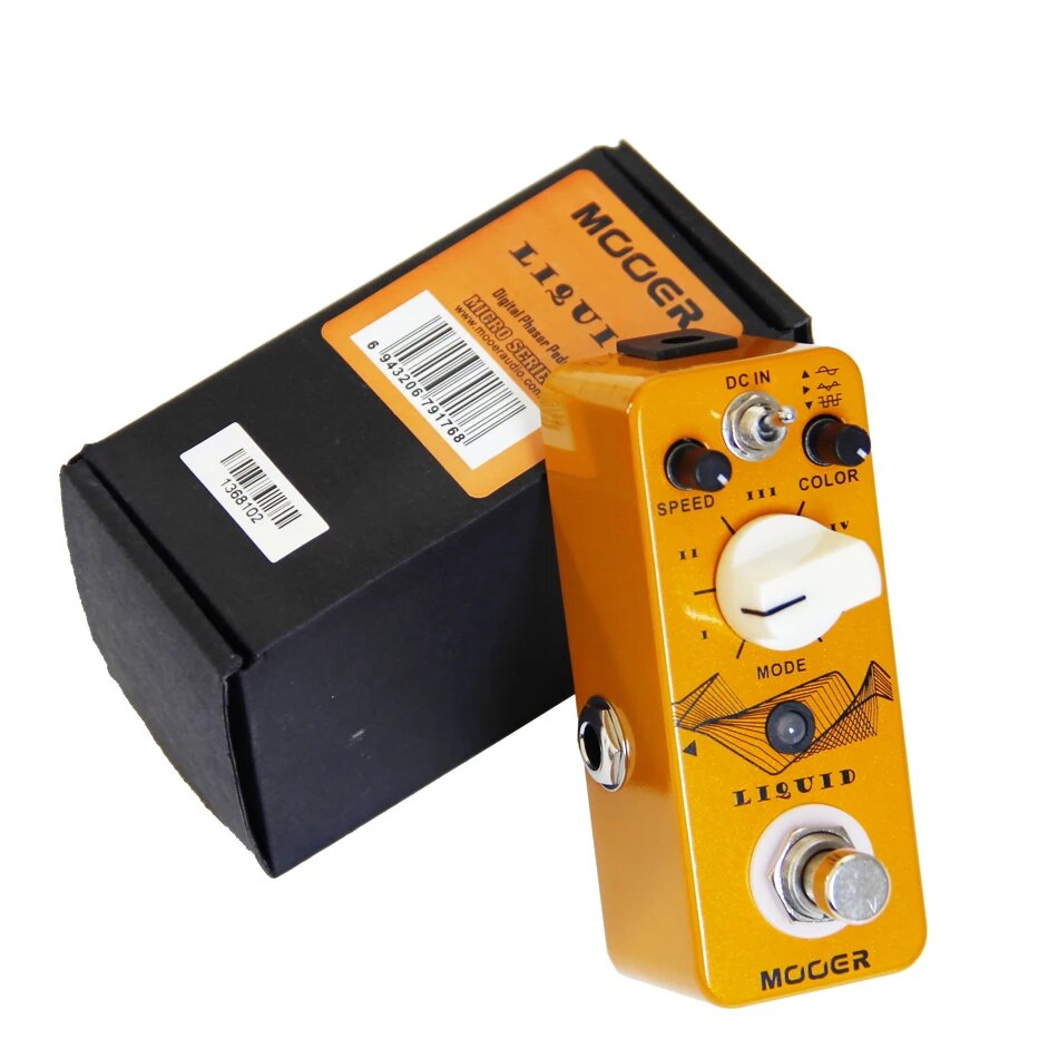 MOOER MPH2 Гитарная педаль эффектов, жидкий цифровой фазерный эффект с 5 эффектами, 3, выбираемая волна, педаль True Bypass, детали гитары
