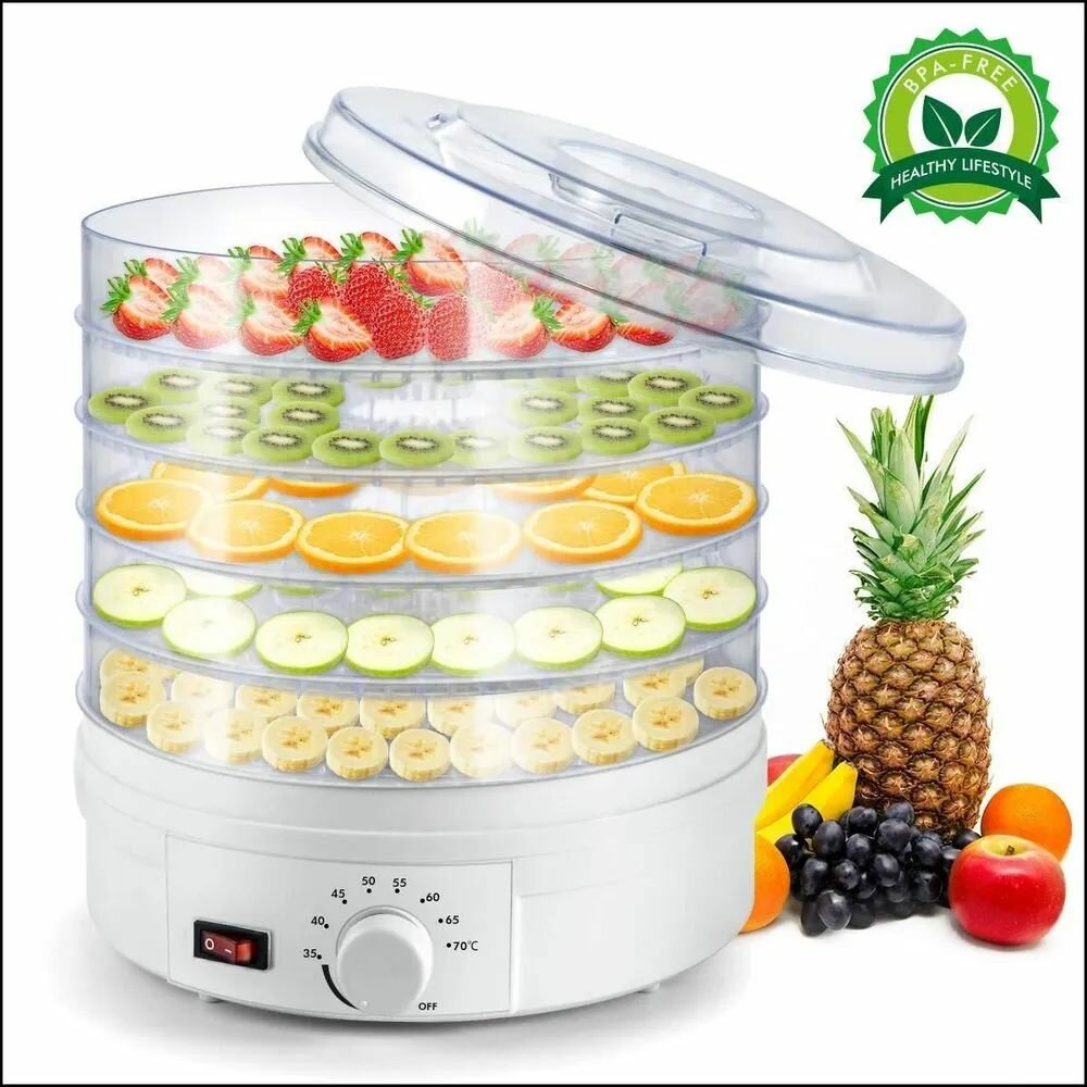 Сушилка для овощей и фруктов электрическая GREEN CLEAN, Дегидратор для мяса, рыбы и грибов 5 поддонов
