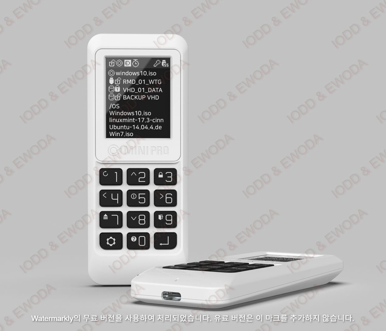 Шифровальный диск IODD Mini, USB Type-C, M.2, NGFF, 80мм, 76 знаков AES256, белый — фото 1