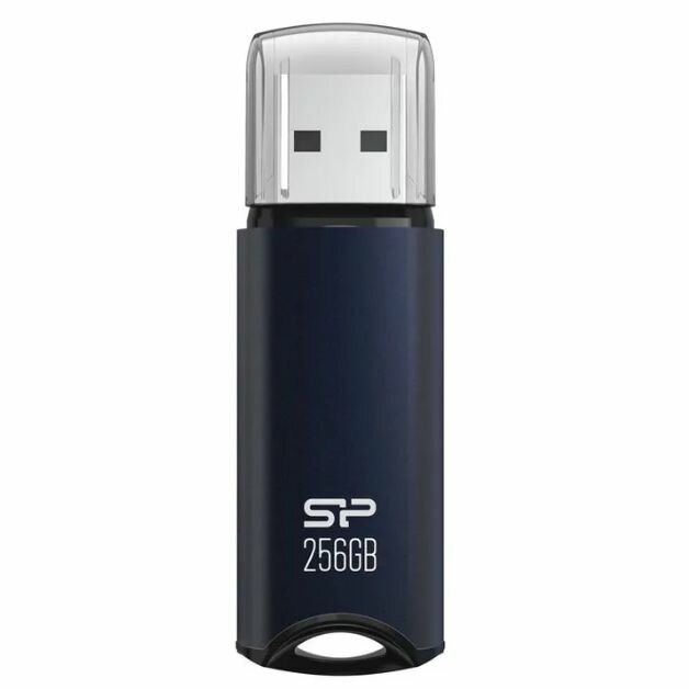 Память USB Flash 256 ГБ Silicon Power Marvel M02 (SP256GBUF3M02V1B) синий - колпачок, пластик, USB 3.2