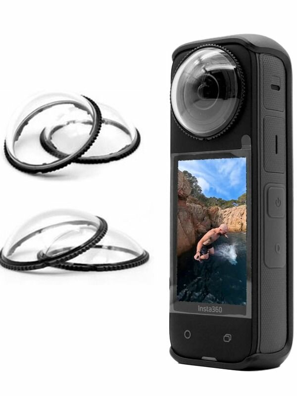 Стеклянная премиум защита линз для экнш-камеры Insta360 X4 Premium Lens Guards