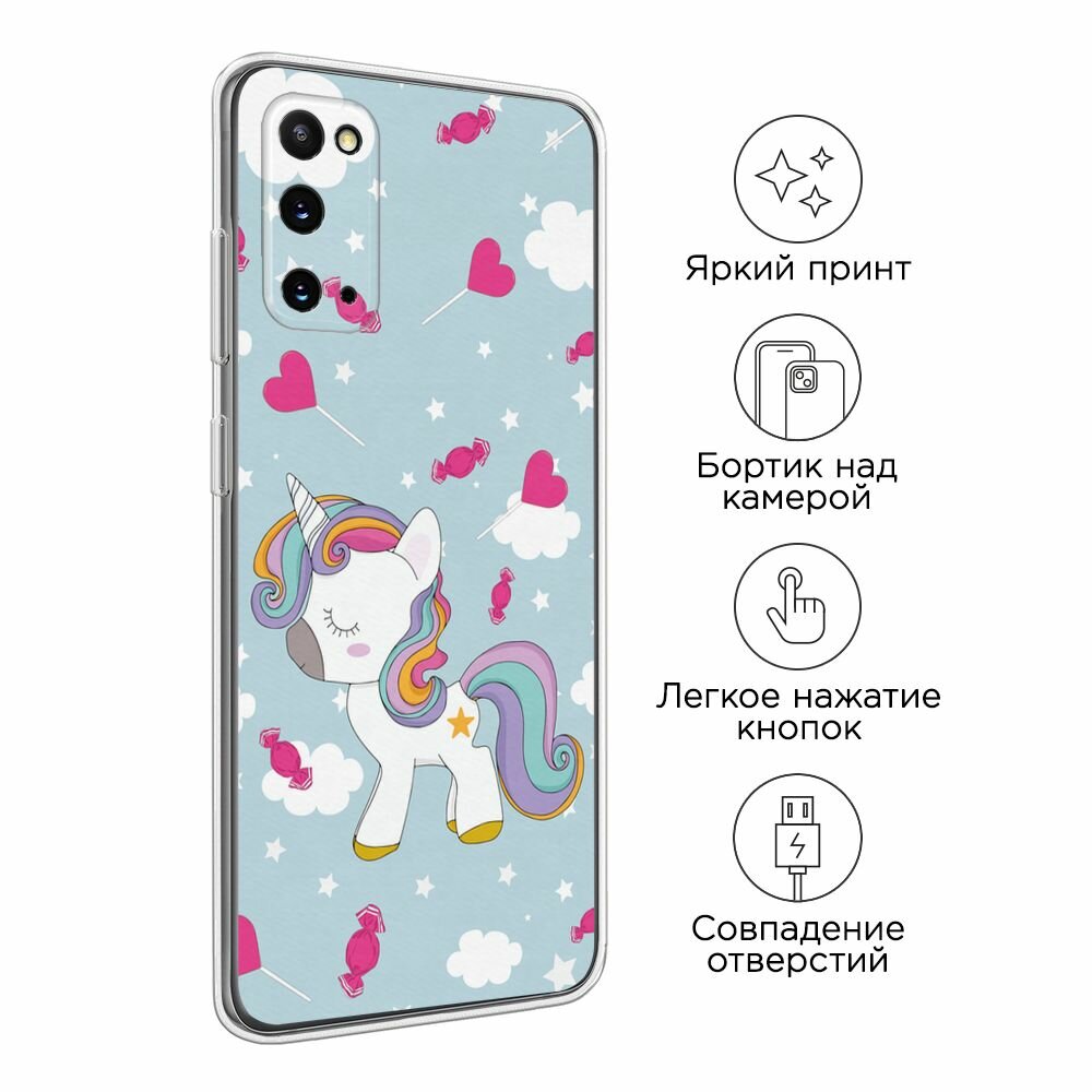 Чехол на Samsung Galaxy S20 / Самсунг Гэлакси S20 с принтом "Сладкий единорожек" — фото 1