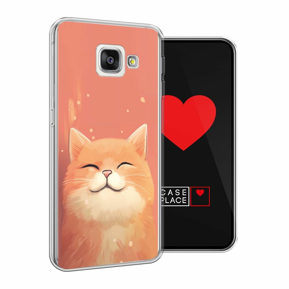 Чехол на Samsung Galaxy A3 2016 / Самсунг Галакси А3 2016 с принтом "Довольный рыжий котик" — фото 1