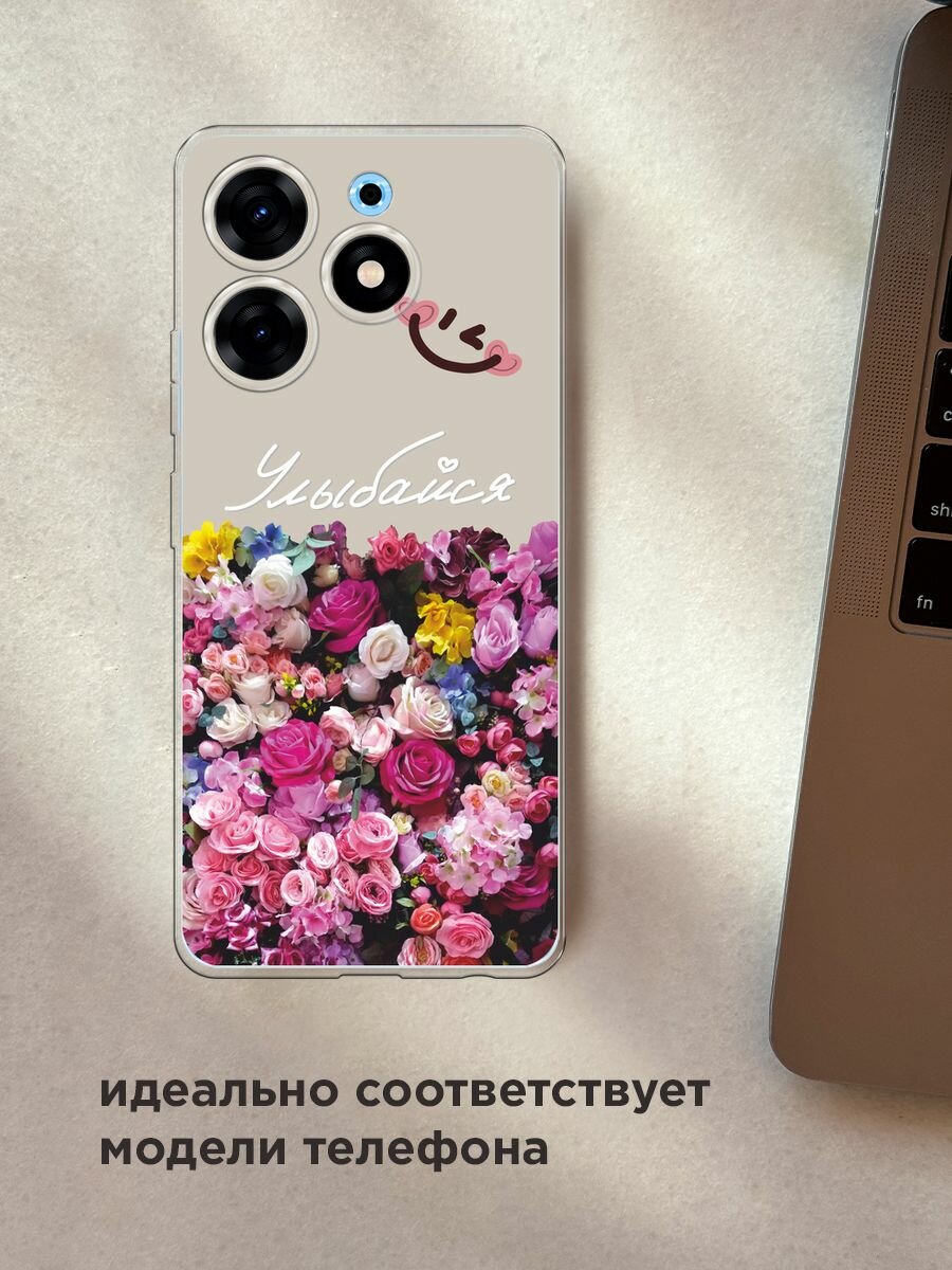Чехол на Tecno Spark 10 Pro / Текно Спарк 10 Про с принтом "Букет счастья" — фото 1