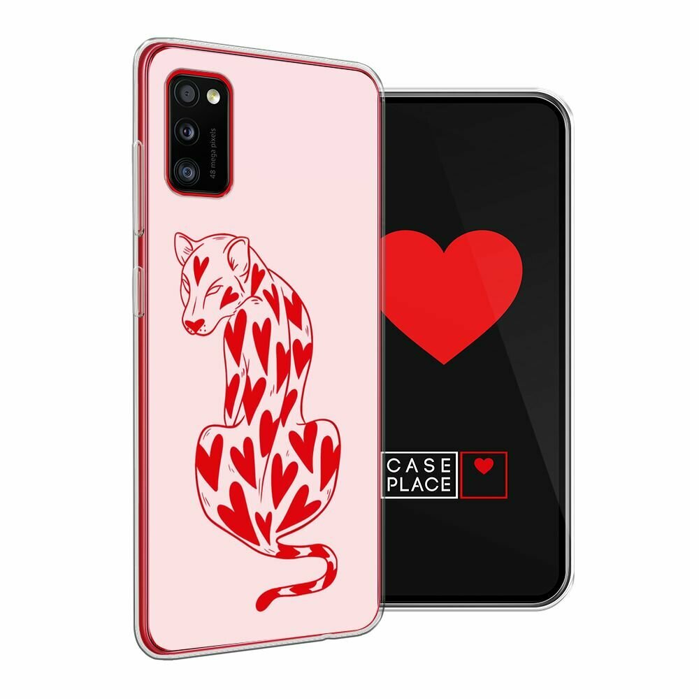Чехол на Samsung Galaxy A41 / Самсунг Галакси А41 с принтом "Heart panther 1 - 14 февраля" — фото 1