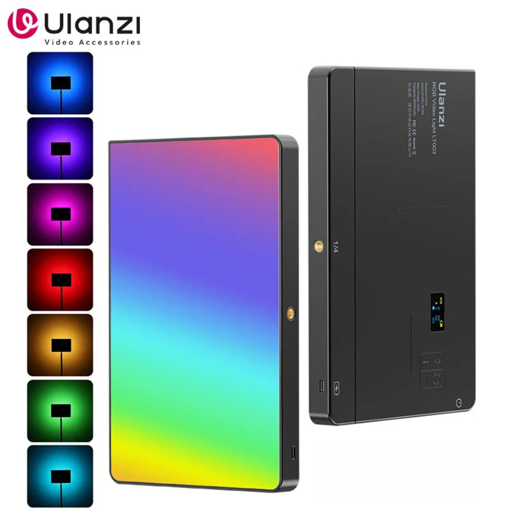 Ulanzi LT003 RGB Светодиодный видеосвет панель 2500-9000K CRI 95+ 8000mAh заполняющий свет для прямых трансляций, видео