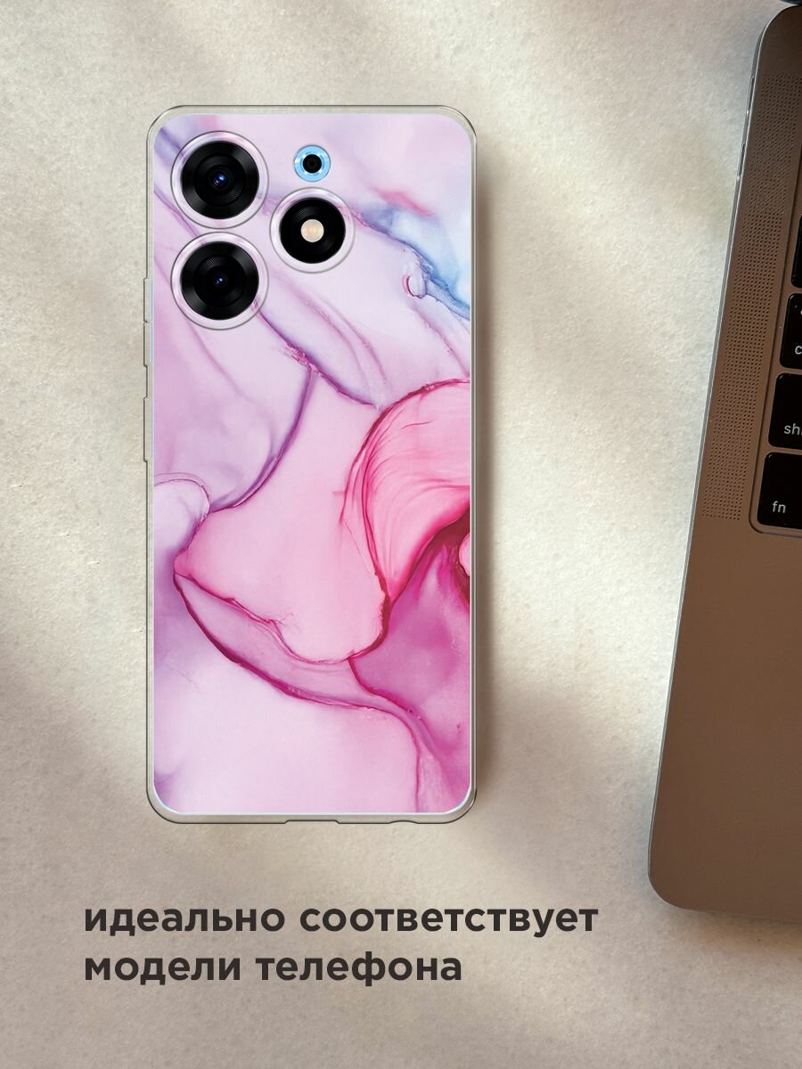 Чехол на Tecno Spark 10 Pro / Текно Спарк 10 Про с принтом "Розовые мраморные разводы" — фото 1