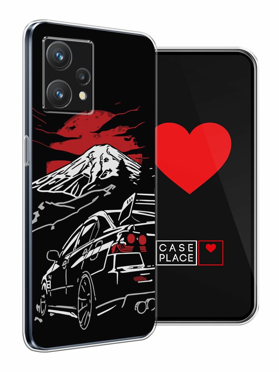 Чехол на Realme 9 4G/9 Pro Plus / Реалми 9 4G/9 Pro Plus с принтом "Машина в горах JDM" — фото 1