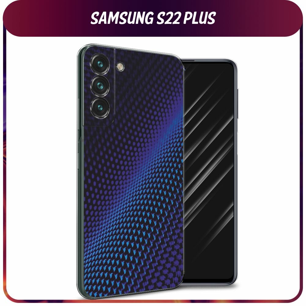 Чехол на Samsung Galaxy S22 + / Самсунг Галакси S22 Плюс с принтом "Синий карбон"