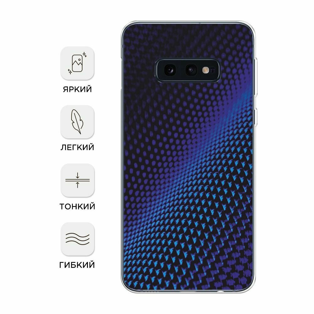 Чехол на Samsung Galaxy S10E / Самсунг Галакси S10E с принтом "Синий карбон" — фото 1