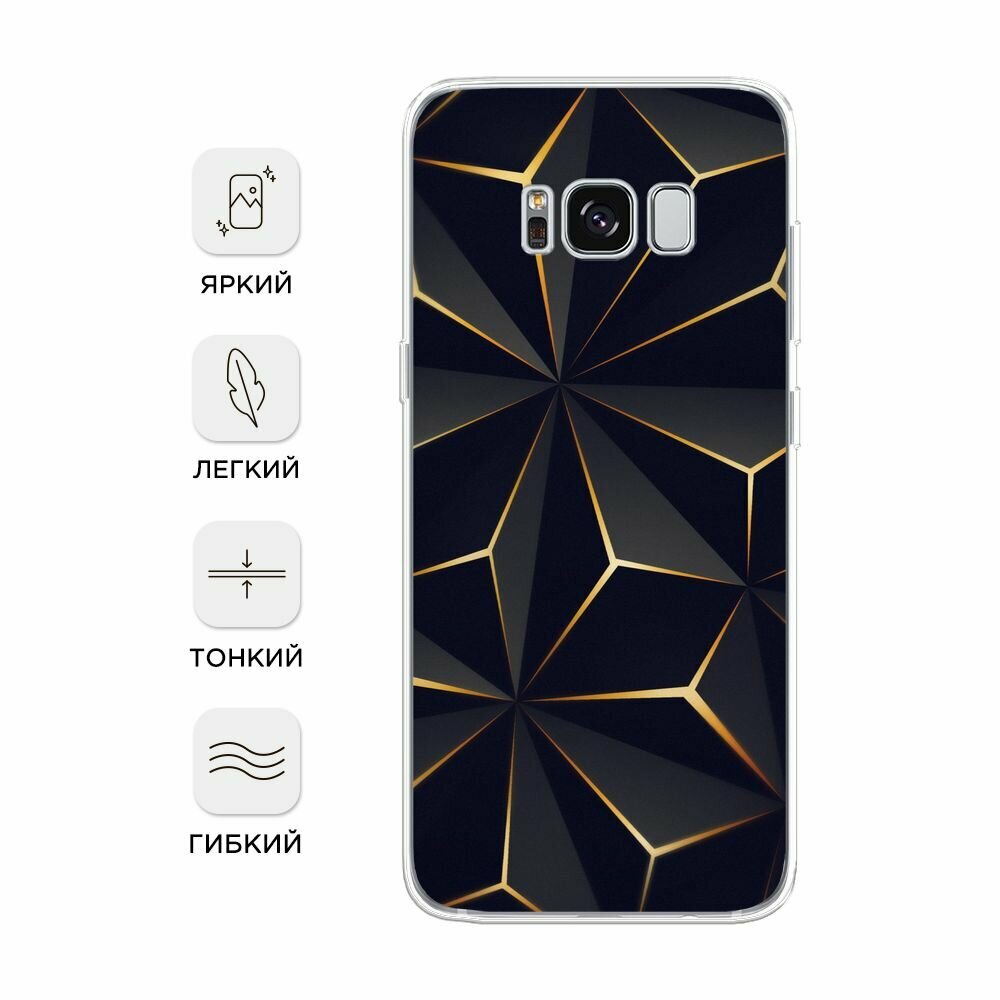Чехол на Samsung Galaxy S8 / Самсунг Галакси С8 с принтом "Черные полигоны" — фото 1