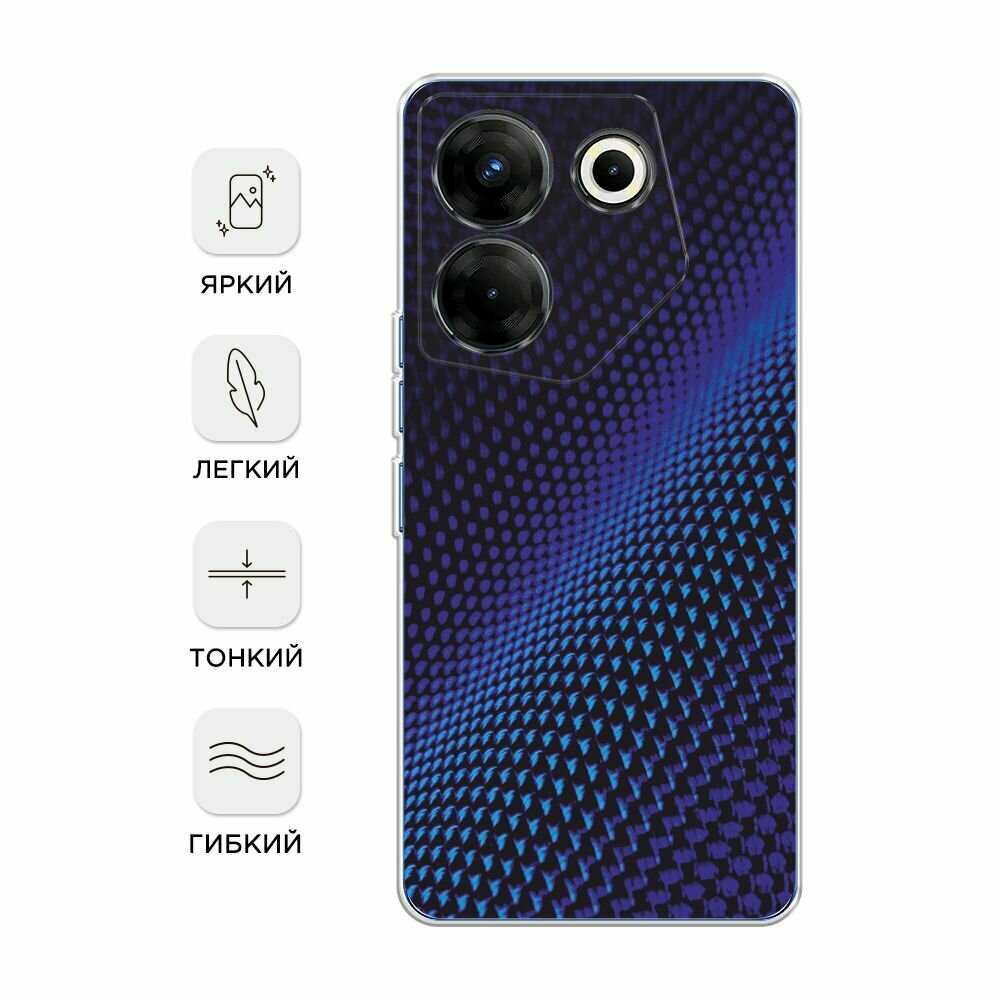 Чехол на Tecno Camon 20 Pro 5G / Текно Камон 20 Про 5G с принтом "Синий карбон" — фото 1