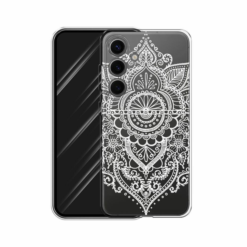 Чехол на Samsung Galaxy S25 / Самсунг S25 с принтом "Солнечный узор", прозрачный — фото 1