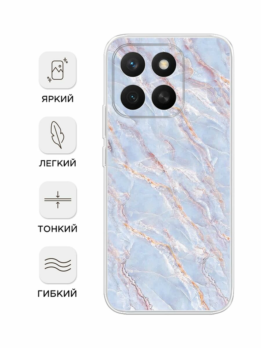 Силиконовый чехол на Honor X8c / Хонор X8c с принтом "Сиреневый мрамор" — фото 1