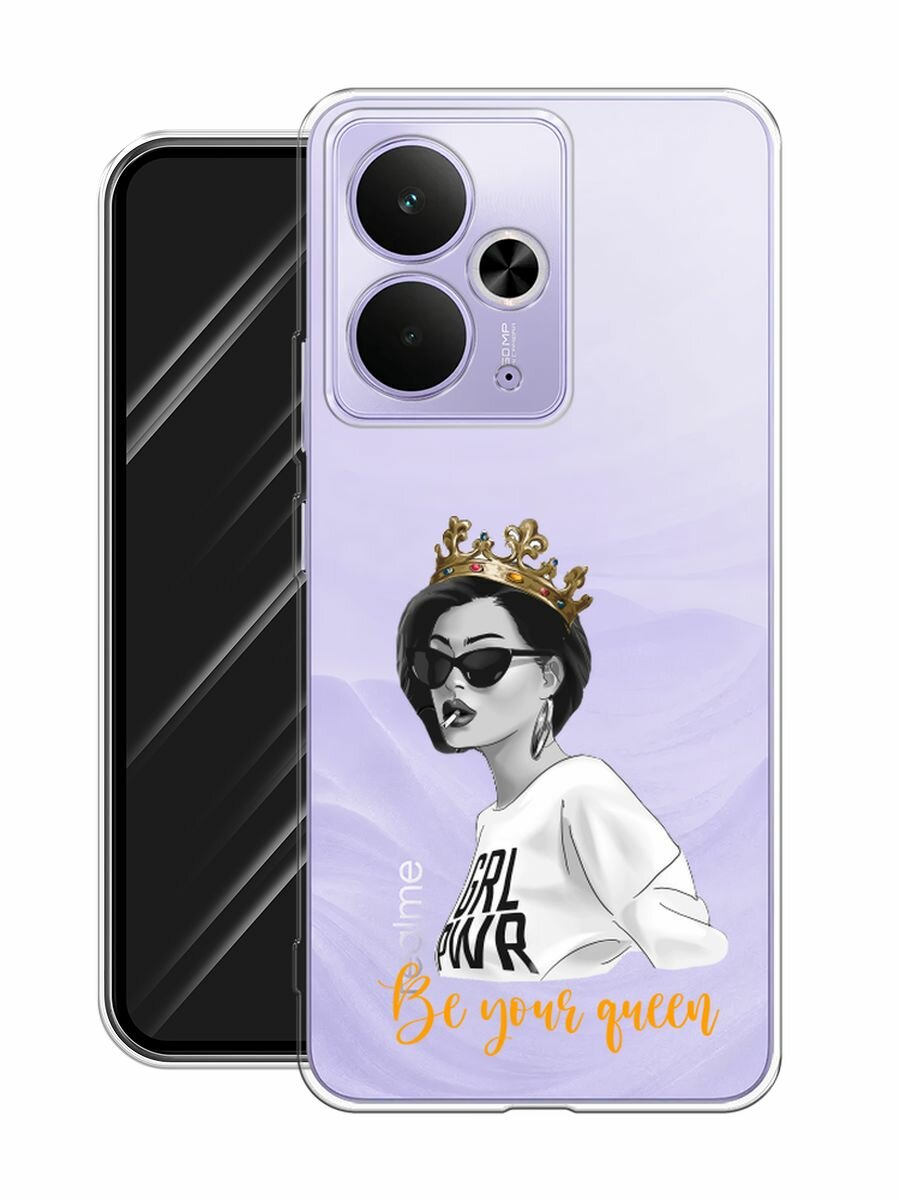 Чехол на Realme 14T / Реалми 14Т с принтом Be your Queen, прозрачный — фото 1