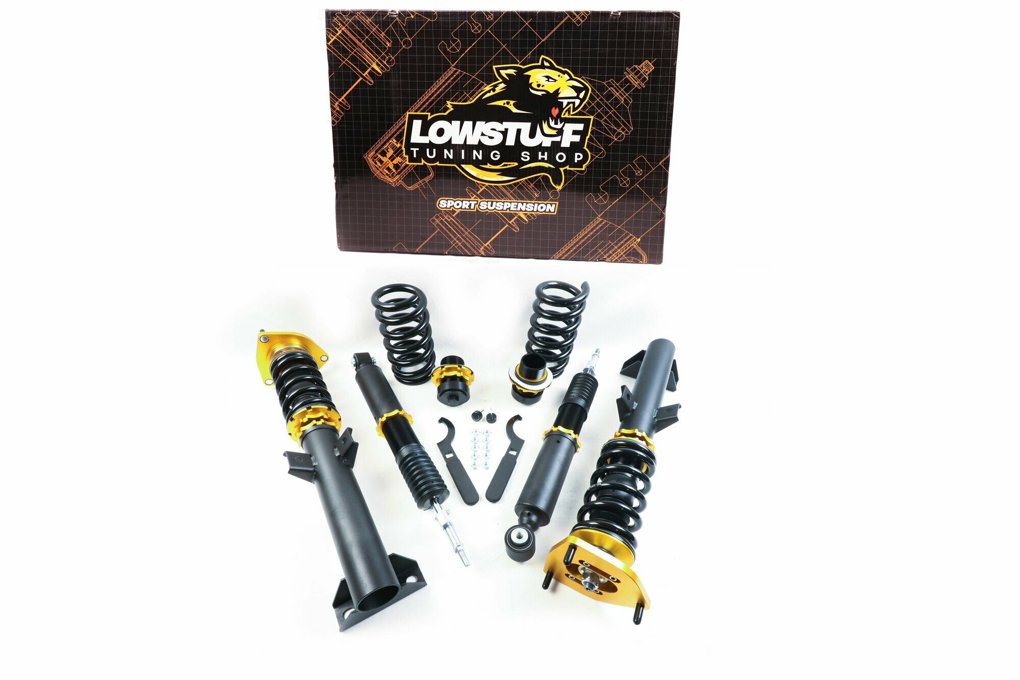 Винтовая подвеска Mercedes W204, C207 2007-2014 фултап койловеры с регулировкой высоты и жесткости LOWSTUFF EVO-III LSCSMB073