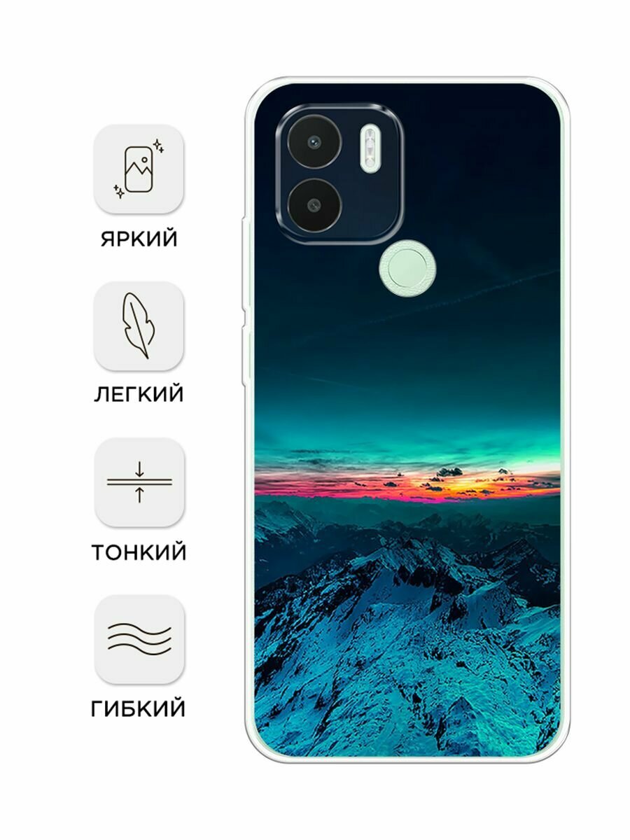Чехол на Xiaomi Redmi A1+/Redmi A2+/Poco C51/C50 / Редми A1+ с принтом "Закат в горах" — фото 1