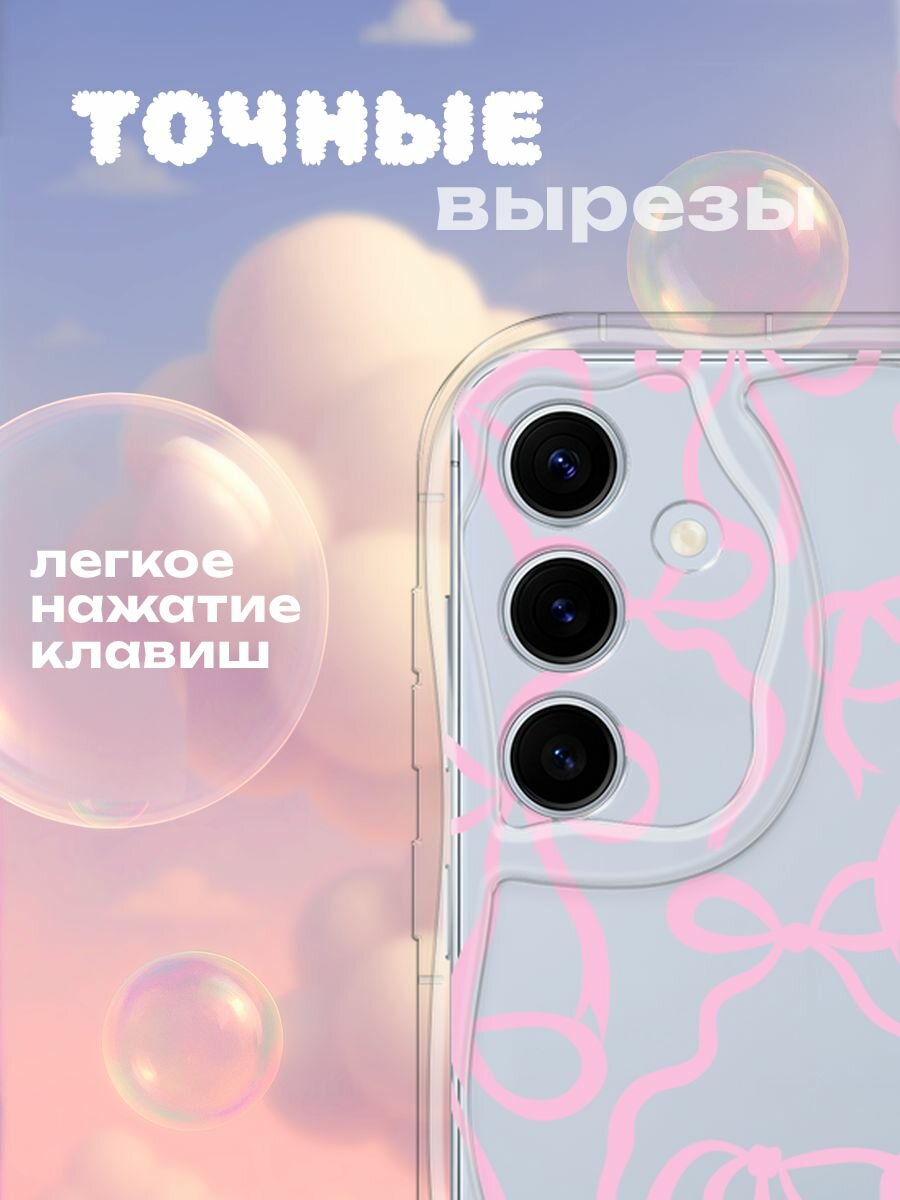Чехол на Samsung Galaxy S24 FE 5G / Самсунг s24 fe с принтом "Розовый бант паттерн" — фото 1