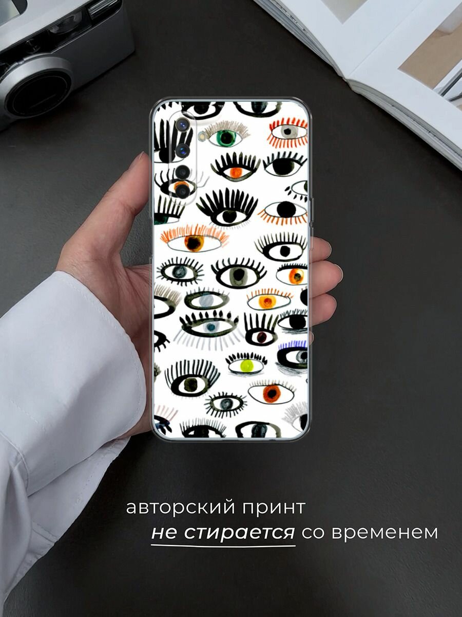 Силиконовый чехол на Realme 6 / Реалми 6 с принтом "Глаза акварель" — фото 1
