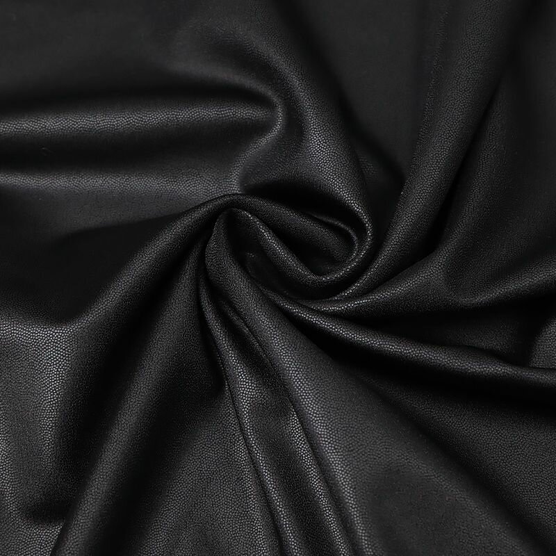 Голографическая ткань бифлекс, черный100*150 см KM MATT BLACK SHINE