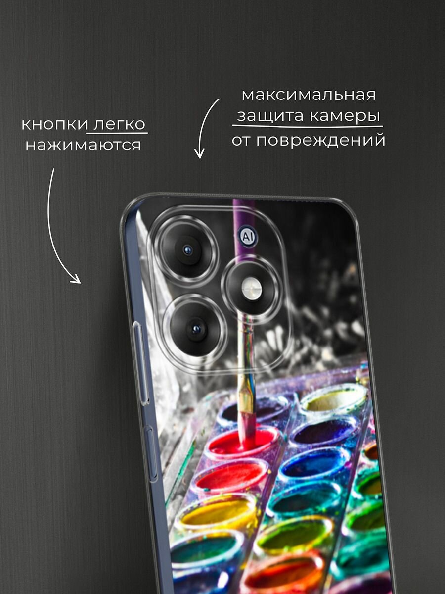 Силиконовый чехол на Itel A70 / Ител А70 с принтом "Палитра красок" — фото 1