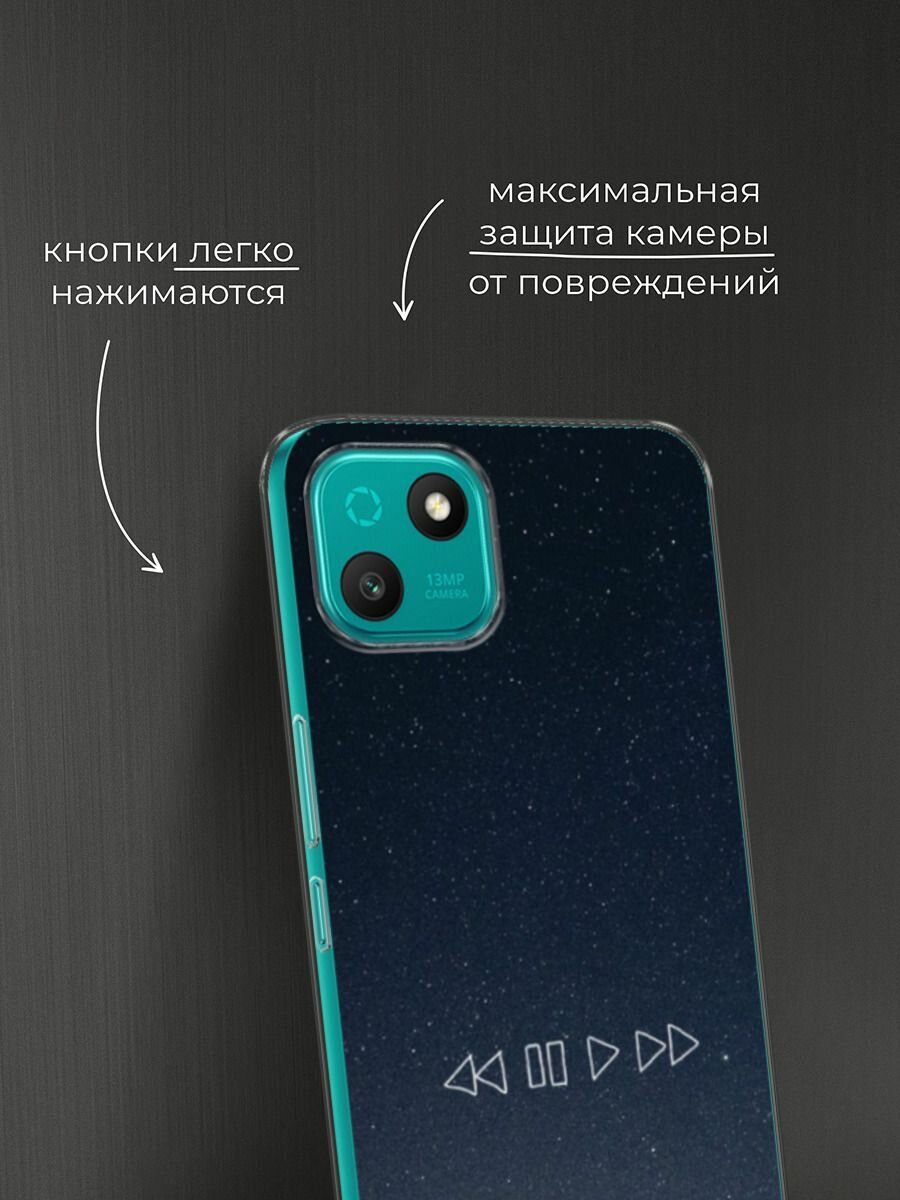 Силиконовый чехол на Wiko T10 / Вико Т10 с принтом "Космическая музыка" — фото 1