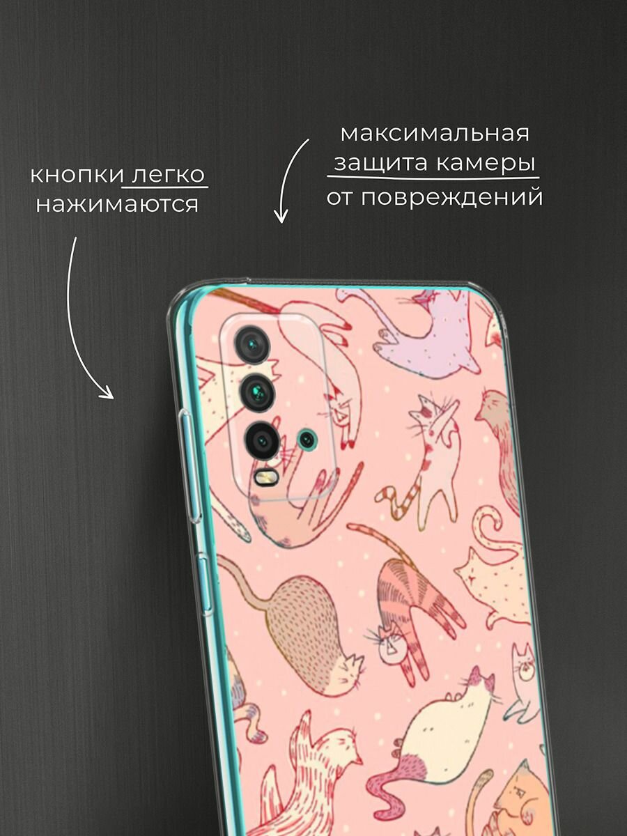 Чехол на Xiaomi Redmi 9T / Сяоми Редми 9Т с принтом "Розовое счастье" — фото 1