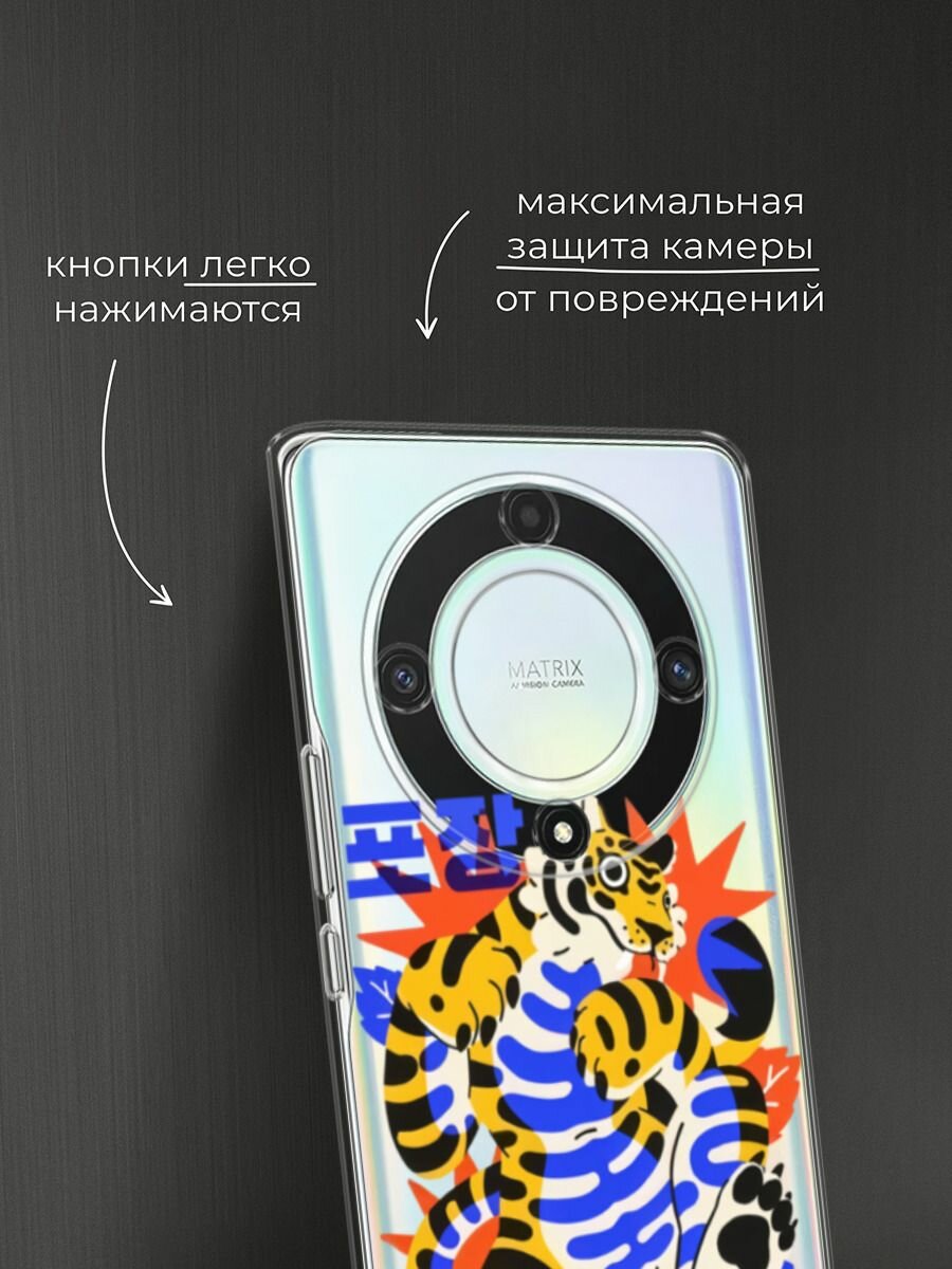 Чехол на Honor X9A / Хонор X9A с принтом "Wooza", прозрачный — фото 1
