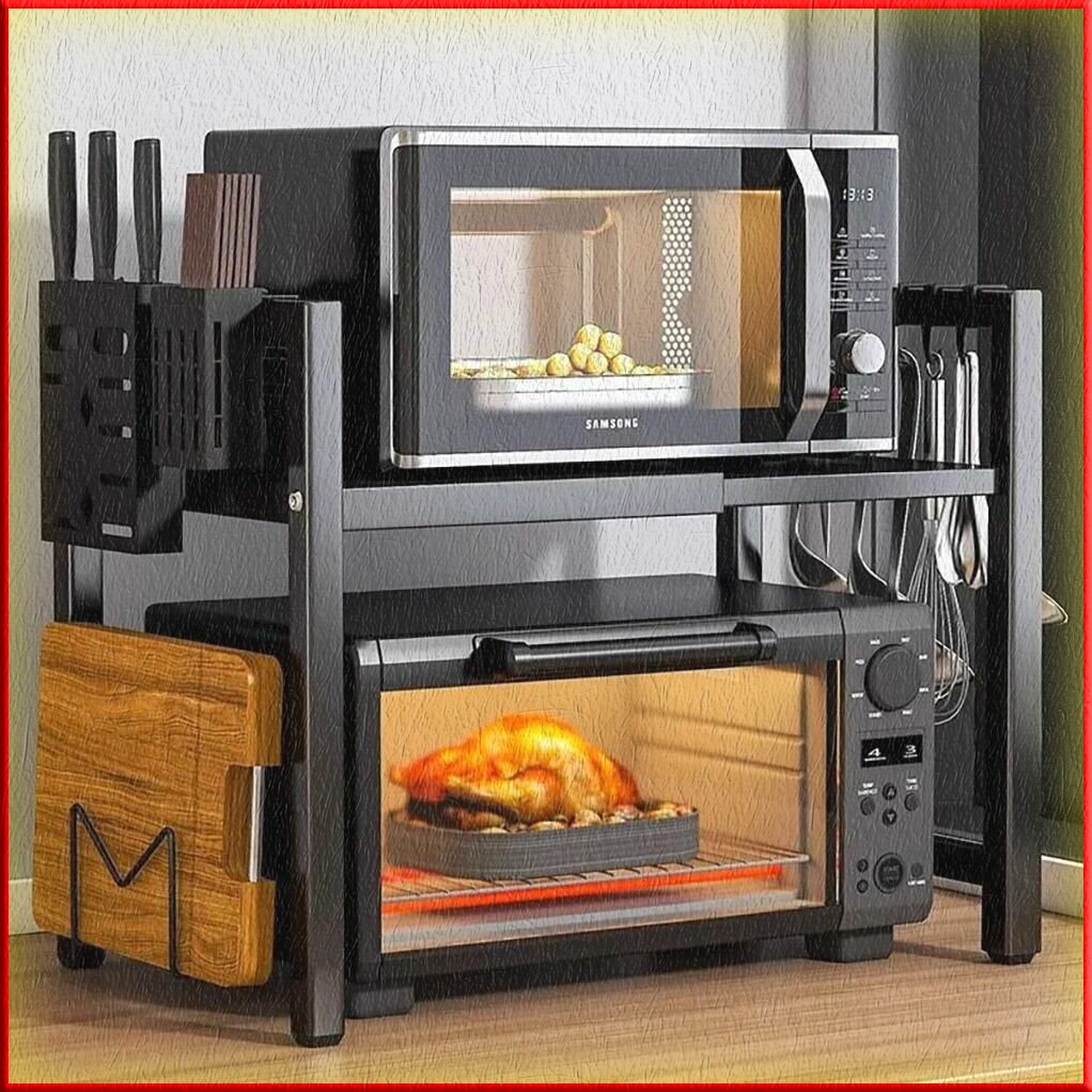 Многофункциональная полка для микроволновой печи, складная полка для кухонного стола