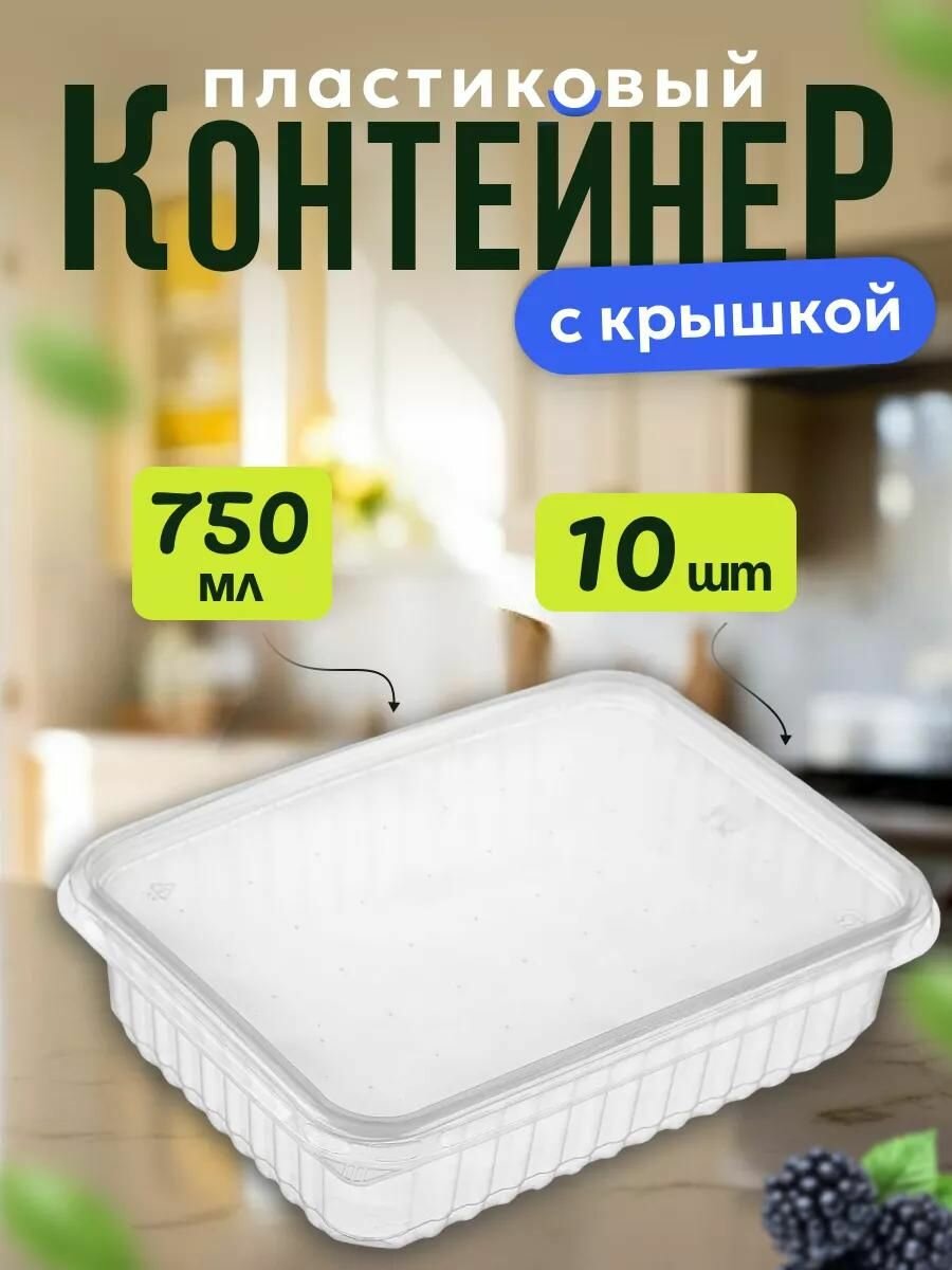 Контейнер одноразовый с крышкой 750мл