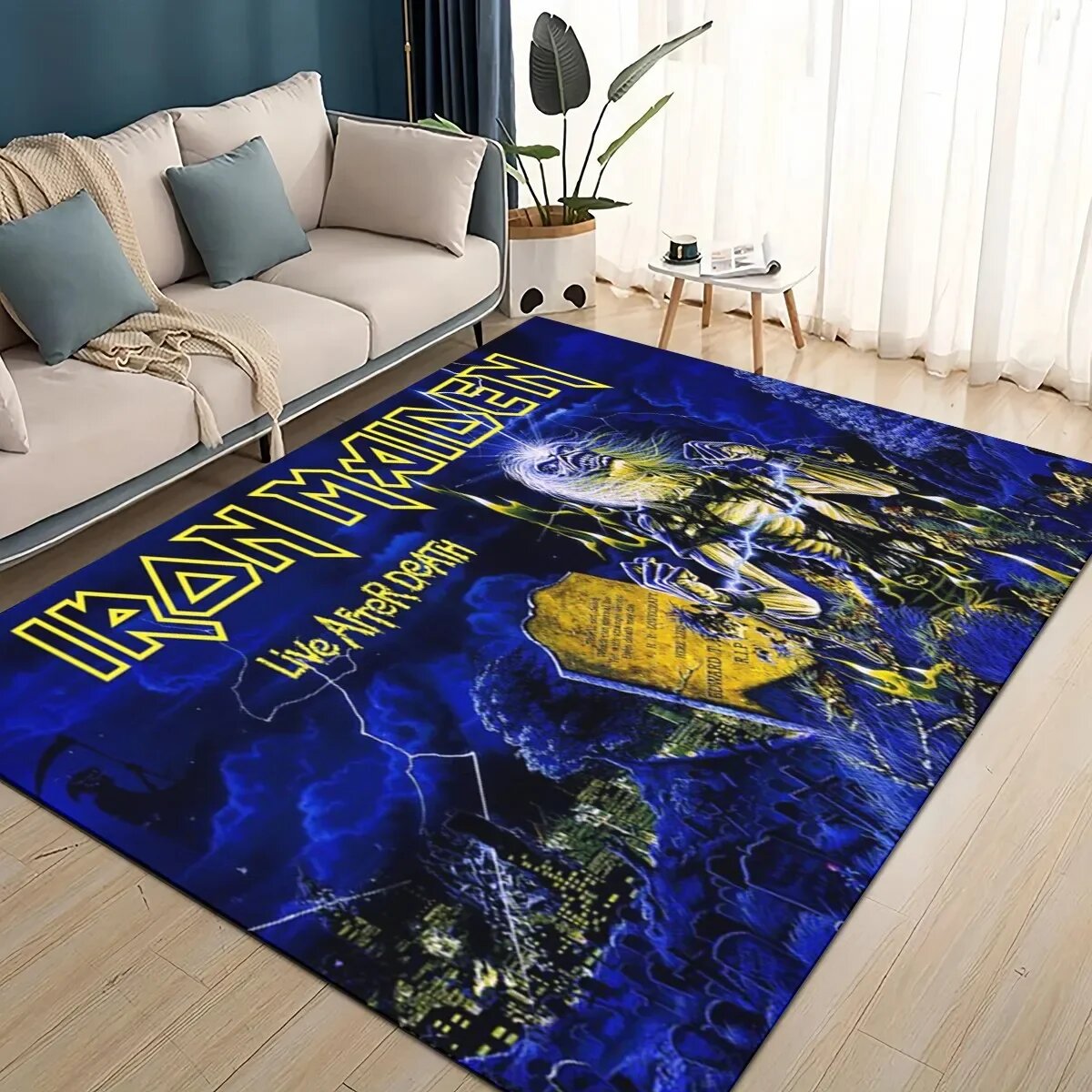 3D I-Iron-Maidens Metal Band Area Rug Large, Carpet Rug for Living Room Bedroom Sofa Doormat Decoration, kid Non-slip Floor Mat, 25, 40x60cm