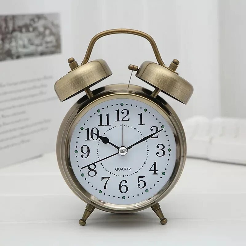 Винтажные часы-будильник Ник бронзовые