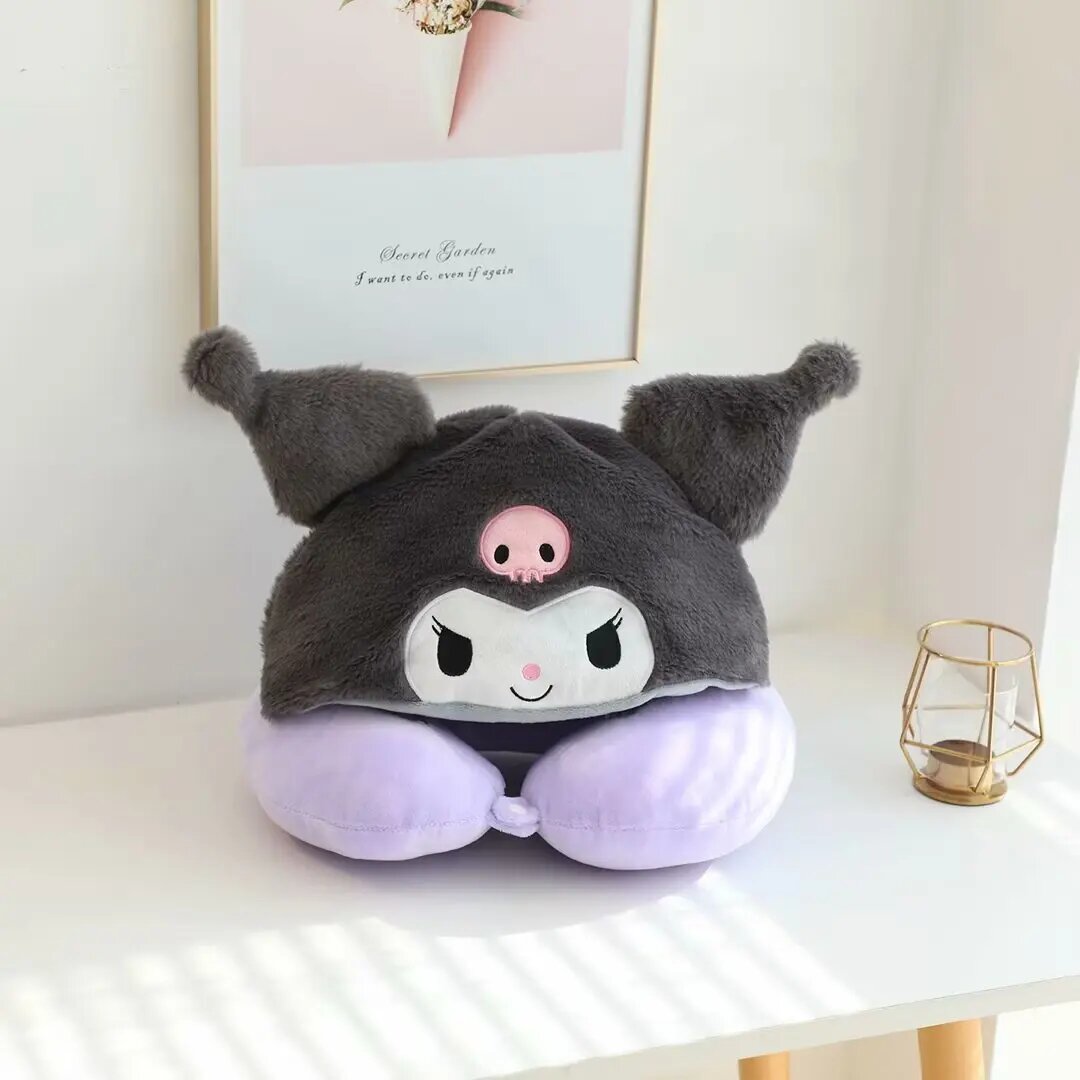 MINISO Плюшевая подушка-капюшон Kuromi My Melody Kuromi