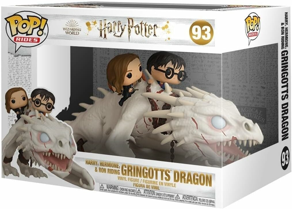 Фигурки Funko Pop Rides - Коллекционная фигурка HARRY POTTER Дракон с Гарри, Гермионой и Роном - Фанко 93