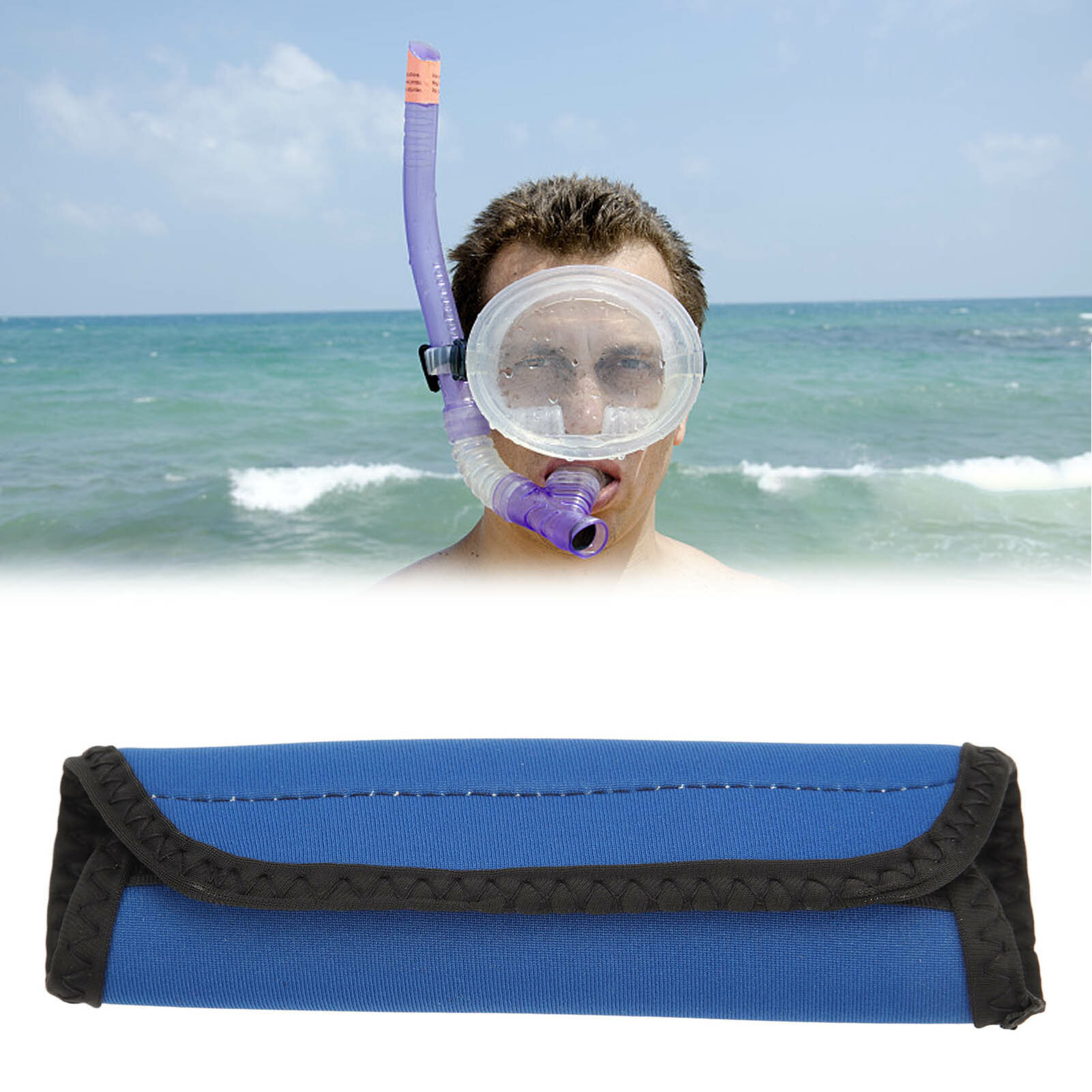 Рукав плавучести Дыхательная трубка для подводного плавания Плавающая куртка Защитная крышка для мокрой трубки против раковины Синий