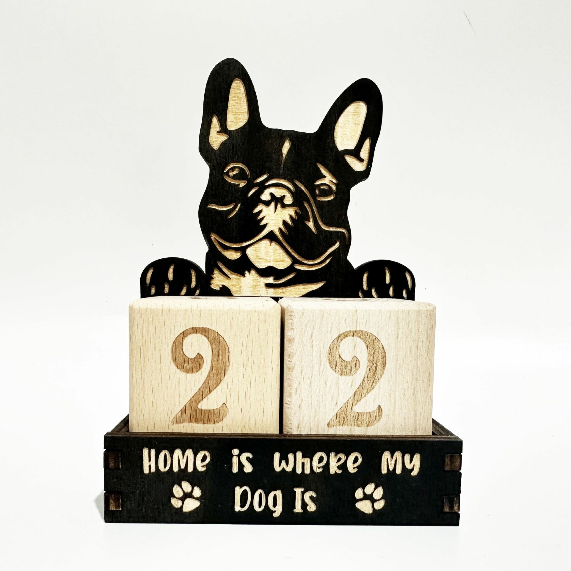 Новый милый деревянный календарь с собаками, настольное украшение для дома