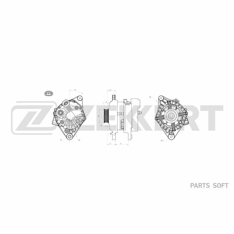 ZEKKERT GE-1047 Генератор Hyundai Tucson 04- Elantra IV 06- Accent I II 94- i30 07- Kia Ceed 07- ()