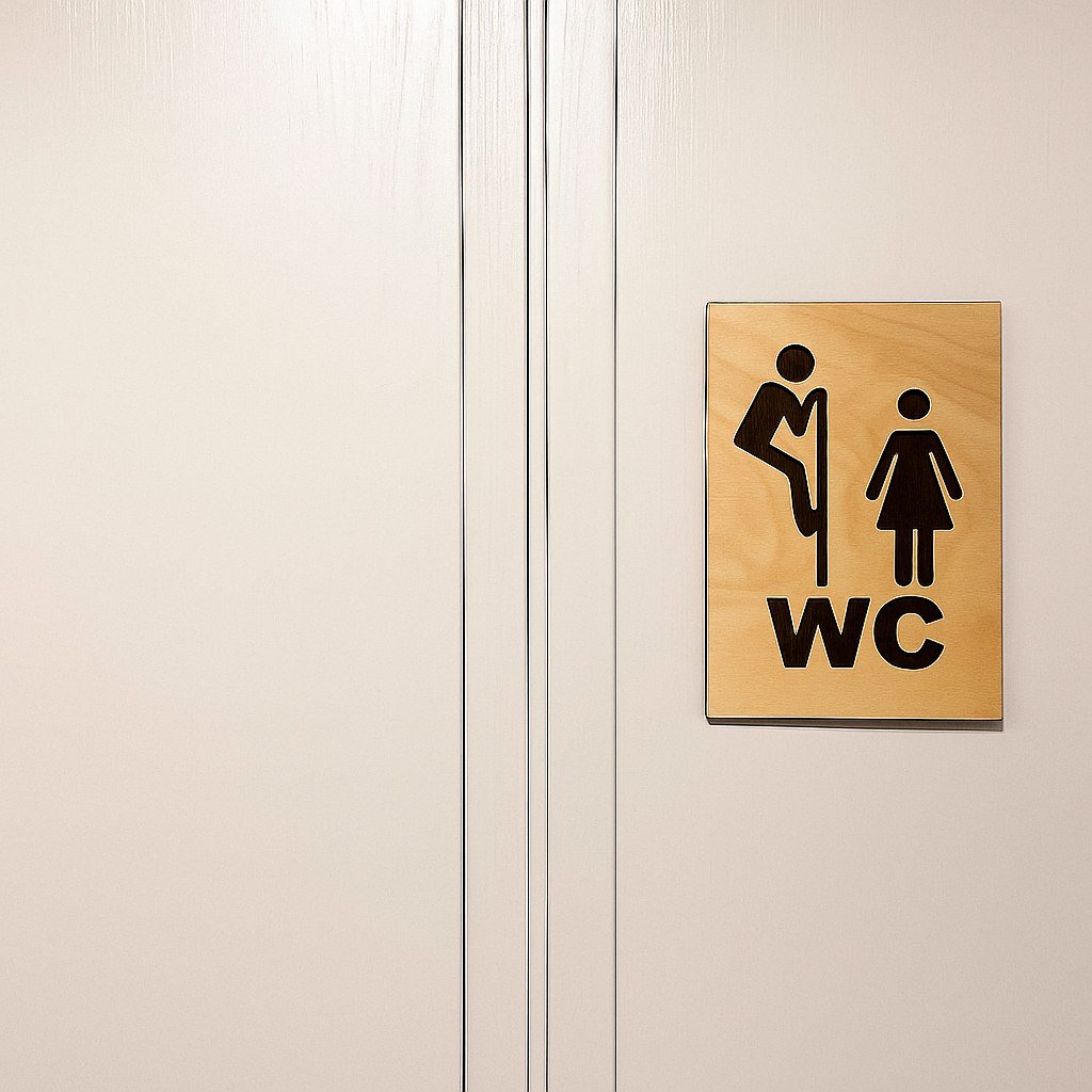 Информационная табличка на стену, дверь WC-МЖ из фанеры