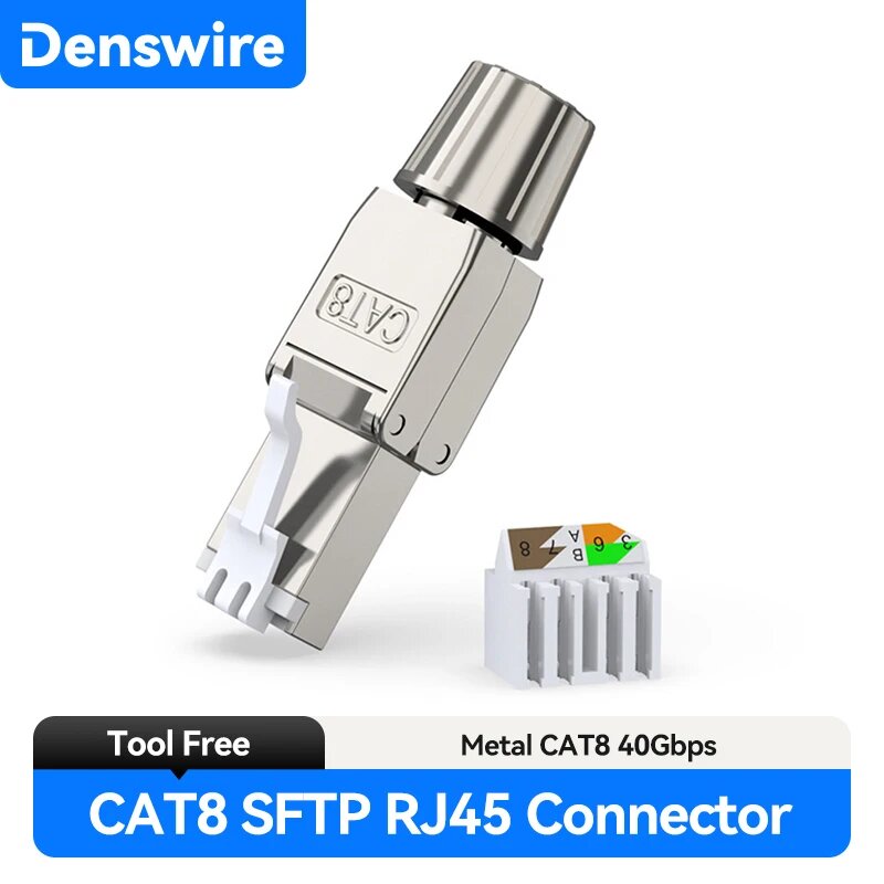 Denswire разъемы Ethernet CAT7/CAT6A RJ45 2-pack, CAT8 STP