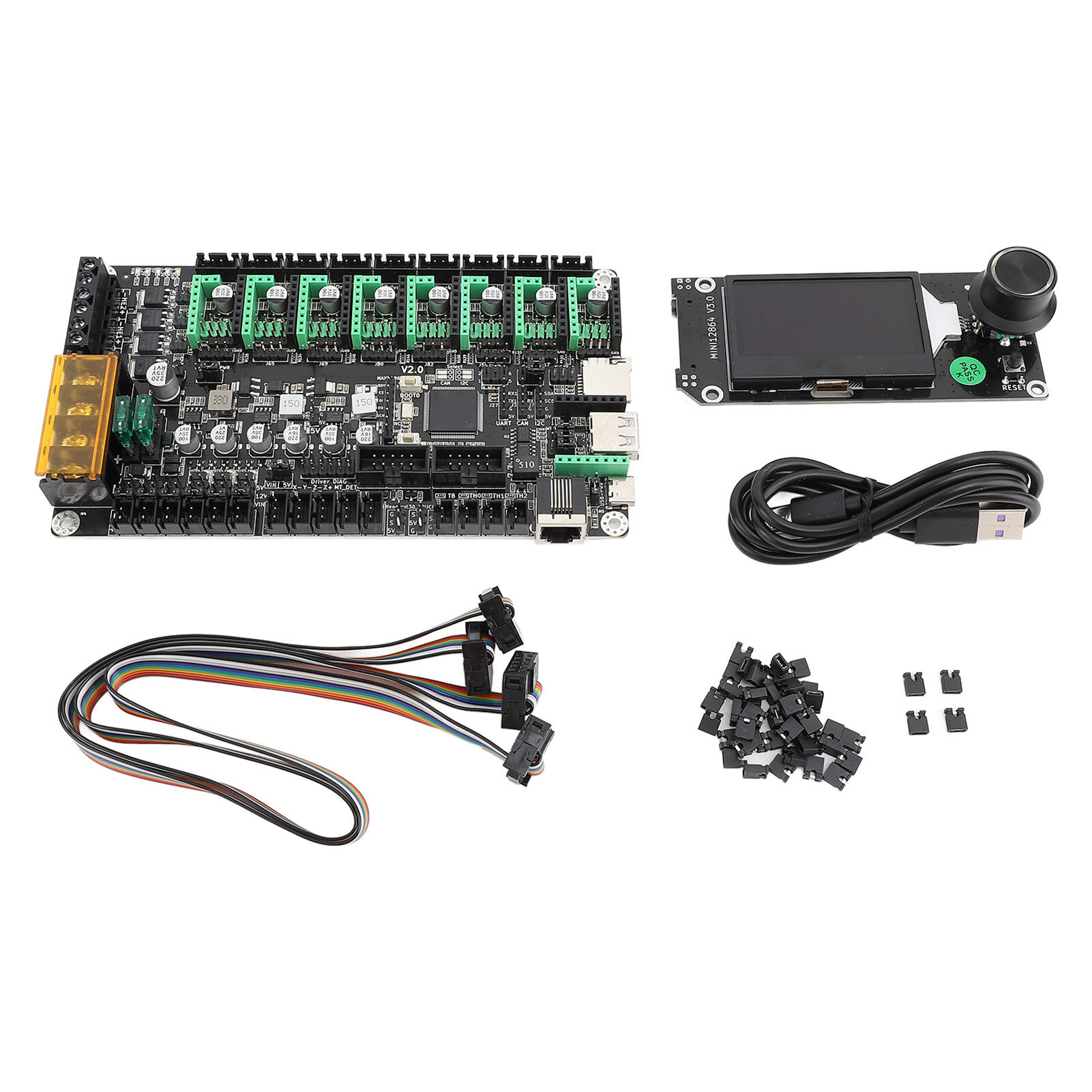Для MKS Monster8 V2 32-битная плата управления с графическим ЖК-экраном Mini12864 V3.0, 12‑24 В постоянного тока