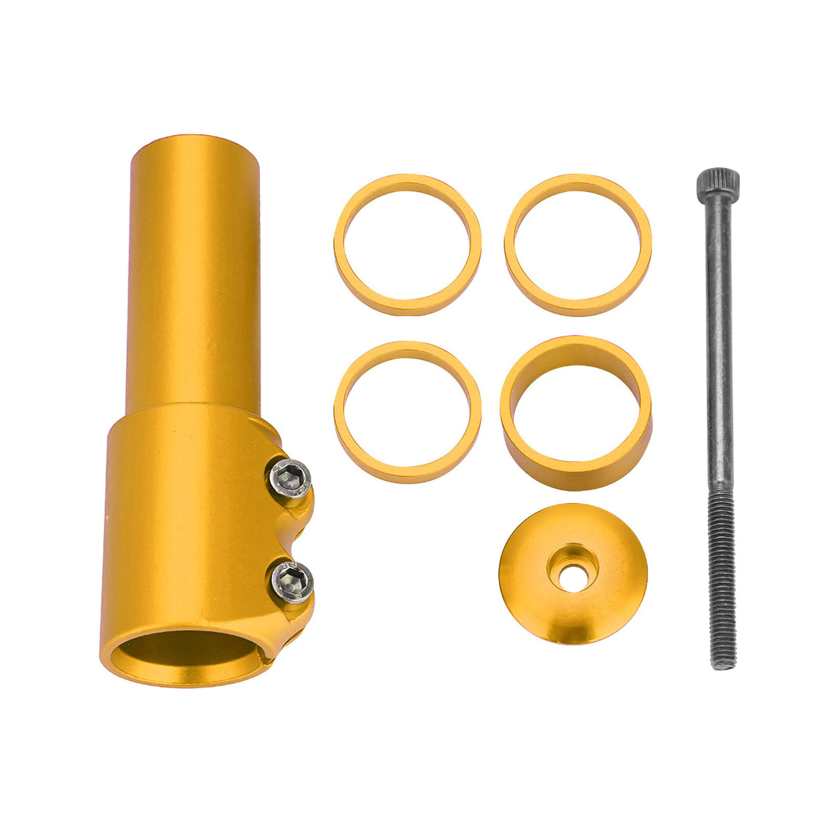 Удлинитель и переходник для руля, вилки и выноса руля горного велосипеда (золотой)