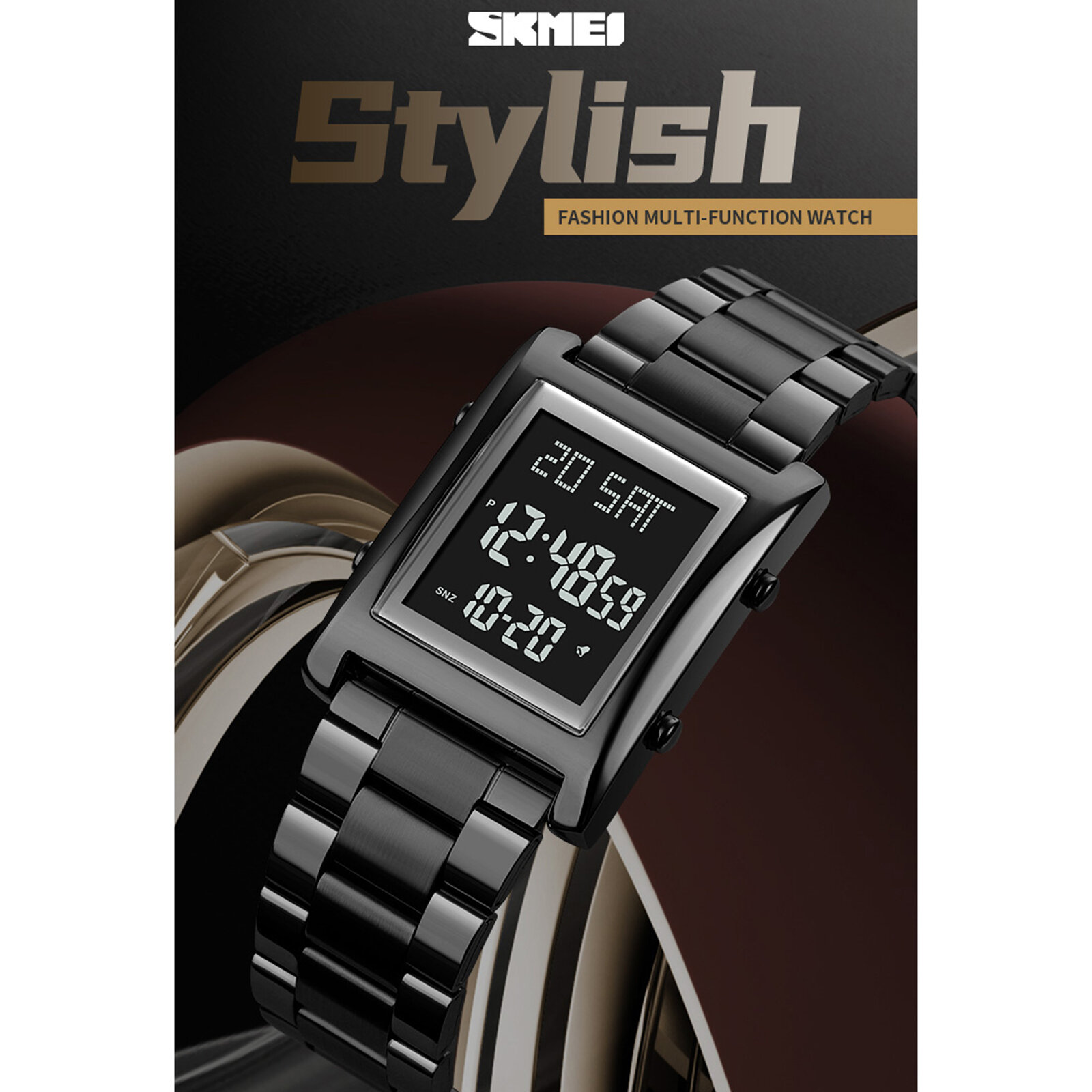 SKMEI Мужские деловые спортивные часы с обратным отсчетом времени, будильником, хронографом, цифровыми часами, водонепроницаемыми до 50 метров