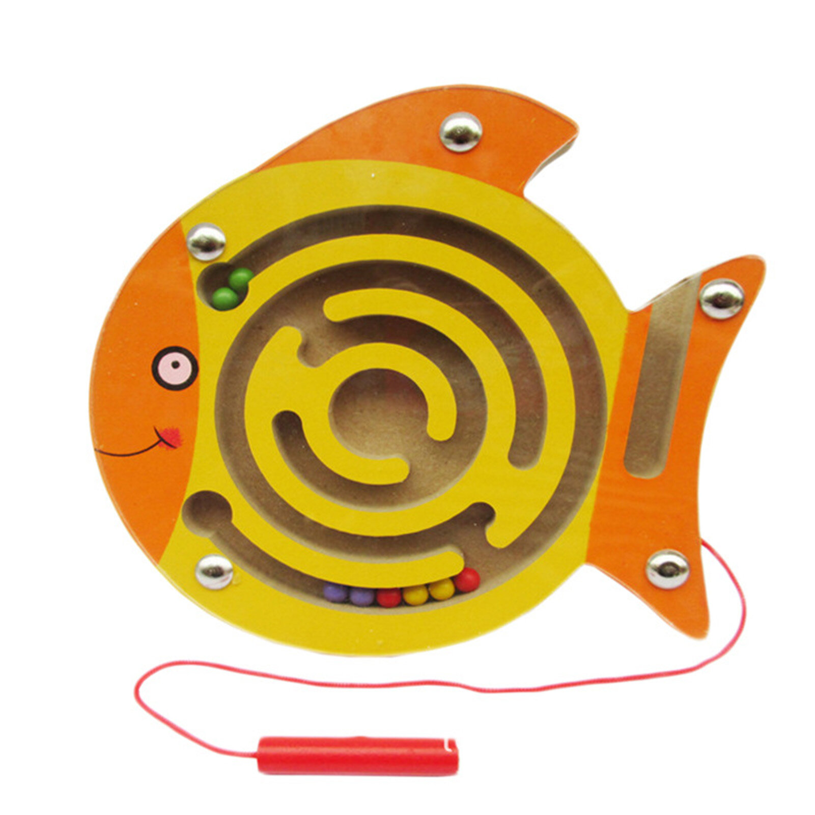 Игра-лабиринт с магнитной ручкой. Деревянная ручка. Лабиринт с шариками. Обучающая интерактивная деревянная магнитная доска-лабиринт для детей.