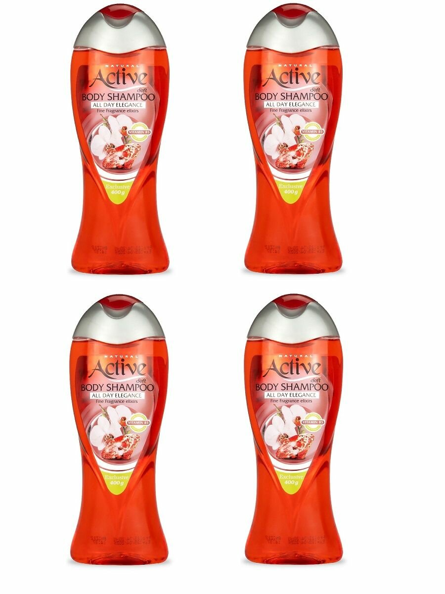 Гель для душа Active Natural Орхидея, с витамином B5, 400 мл Red, 4 шт
