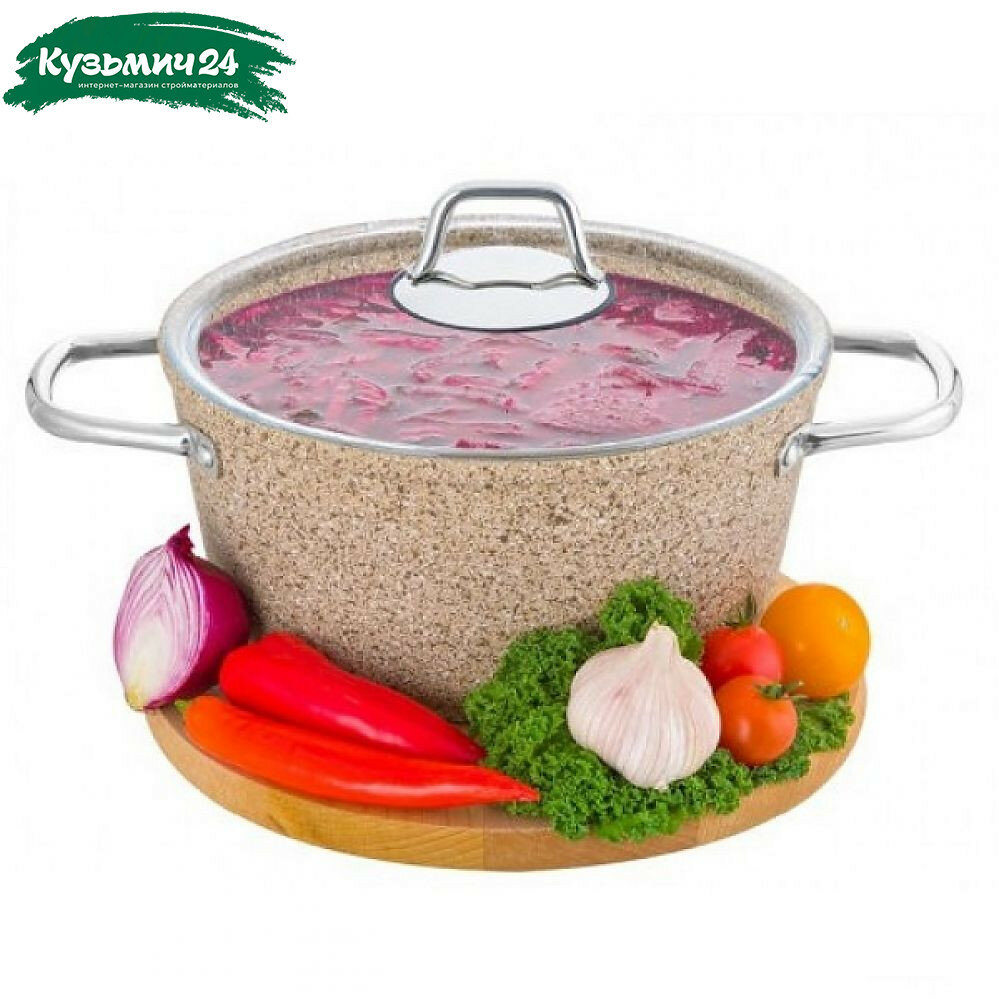 Кастрюля литой алюминий Dariis Crema NoVa HUR-A-15401 антипригарное покрытие, с крышкой, 3 л