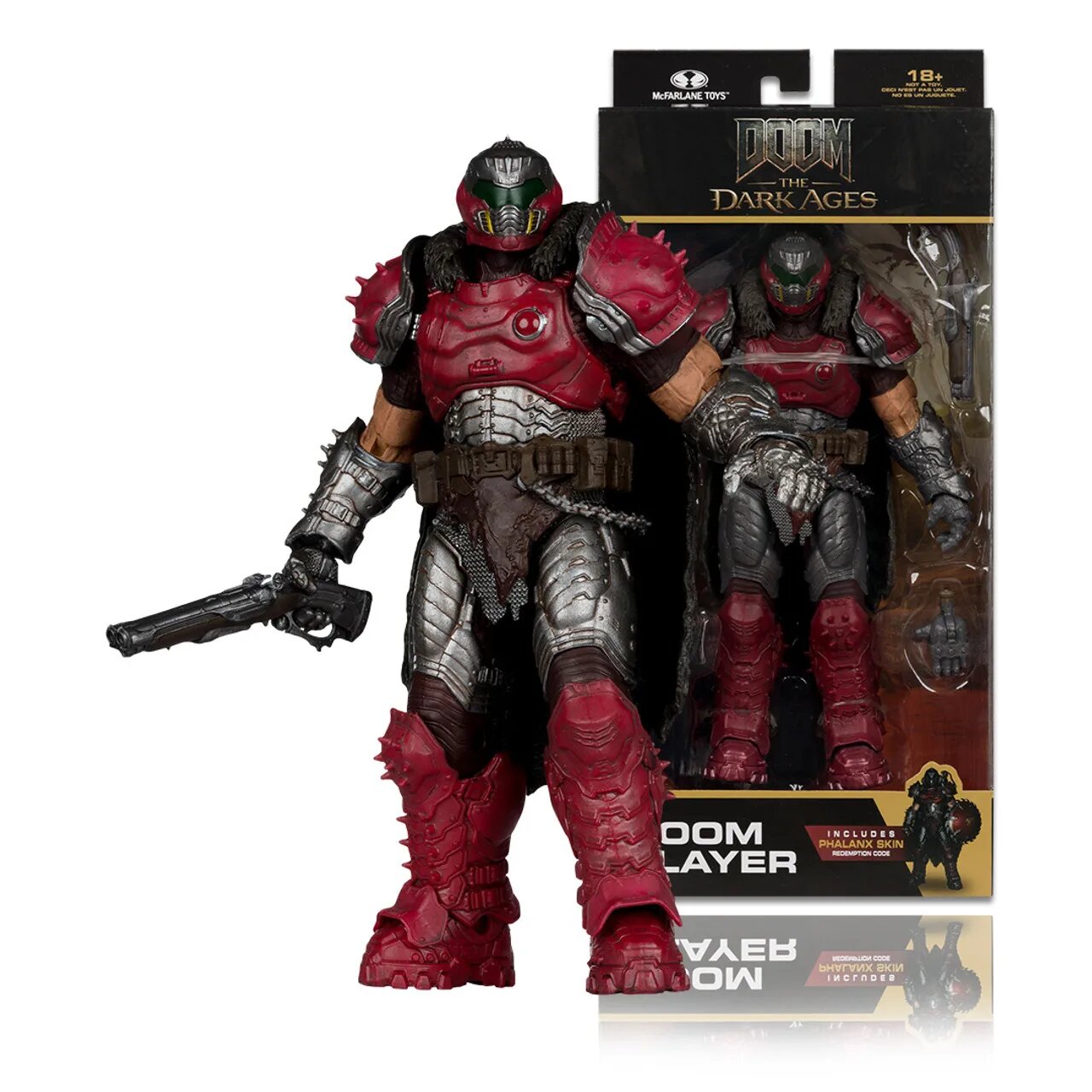 McFarlane Toys Doom Slayer с фагнутой кожей (DOOM: The Dark Ages) 7-дюймовая экшн-фигурка, Original Box, 18cm, Унисекс