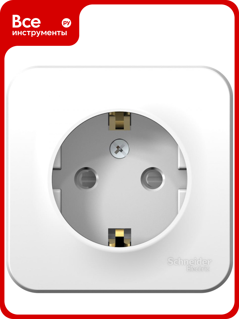 Наружная розетка Systeme Electric Blanca Белый, с заземлением, со шторками, 16А, 250В SE BLNRA011111, открытой