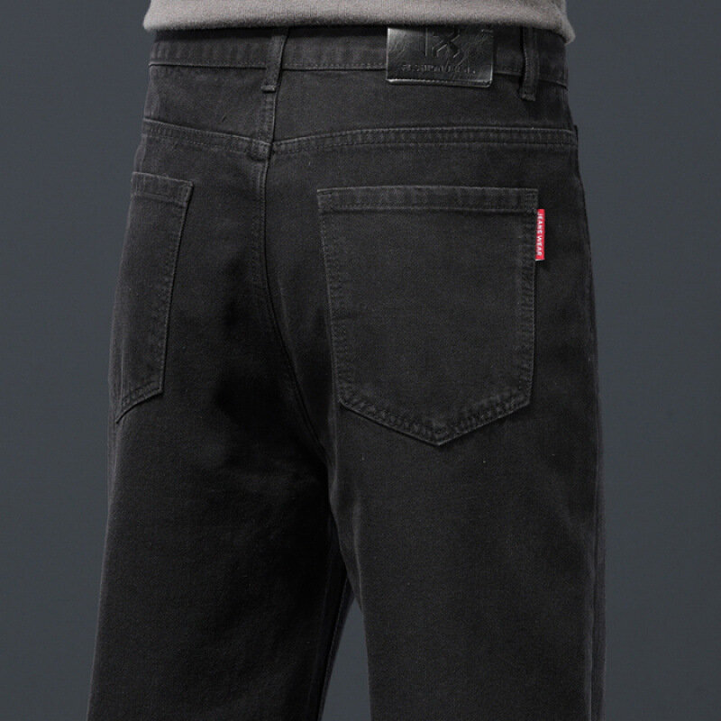 Слим тапер джинсы Rong Осенние новинки широкие прямые повседневные джинсы мужские молодежные деловой стиль плюс размеры, Размер_38